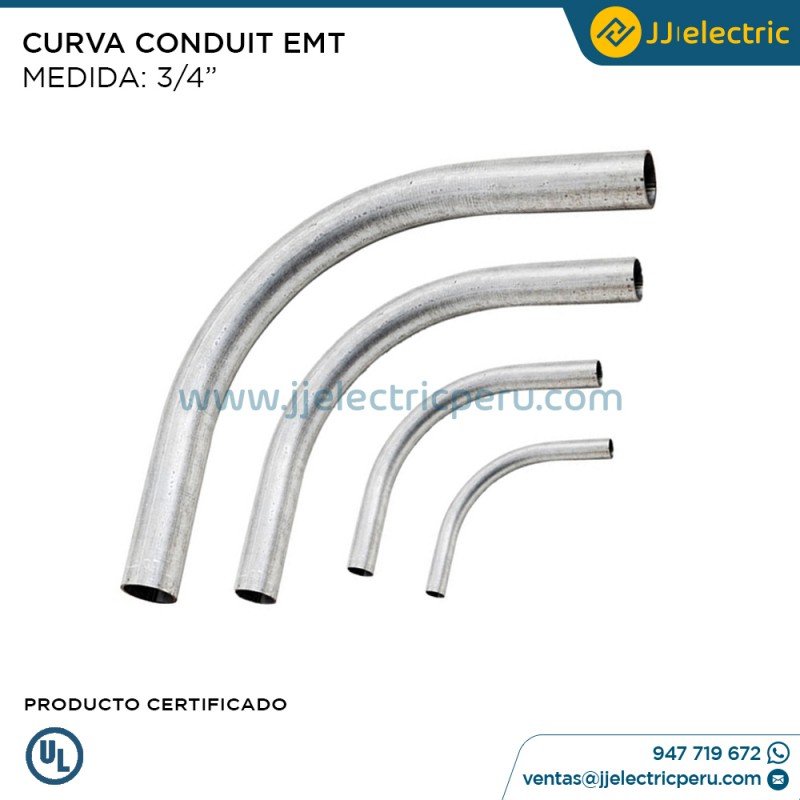 CURVA CONDUIT EMT 3/4´´ - JJ ELECTRIC PERU - Distribución para la industria