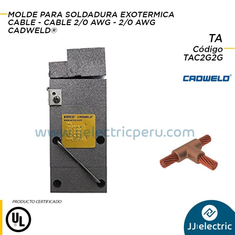 MOLDE PARA SOLDADURA EXOTERMICA TIPO ´´TA´´ CABLE - CABLE 2/0 AWG-2 ...